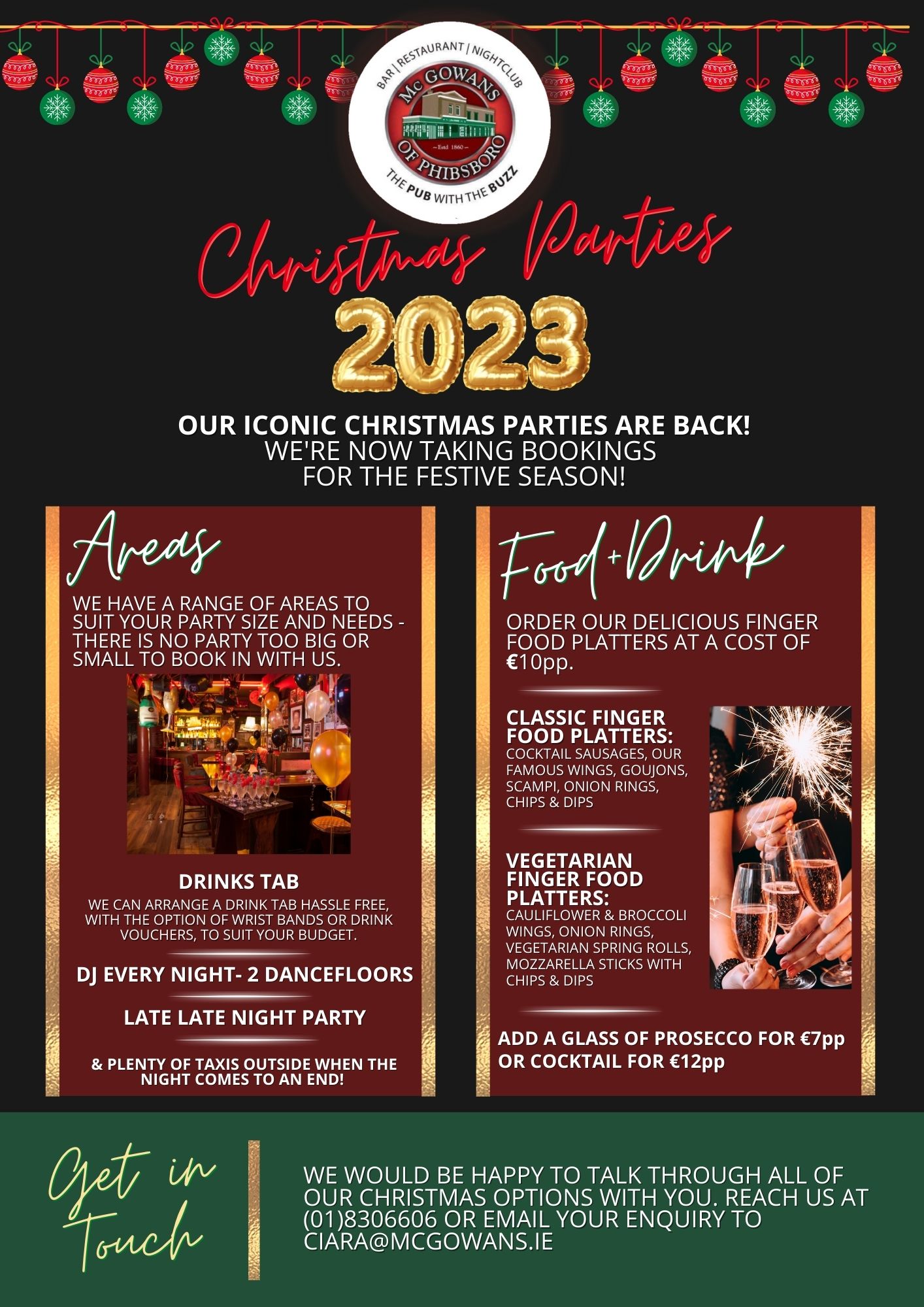 Book Your Christmas Party Venue in Dublin 2023 | McGowans